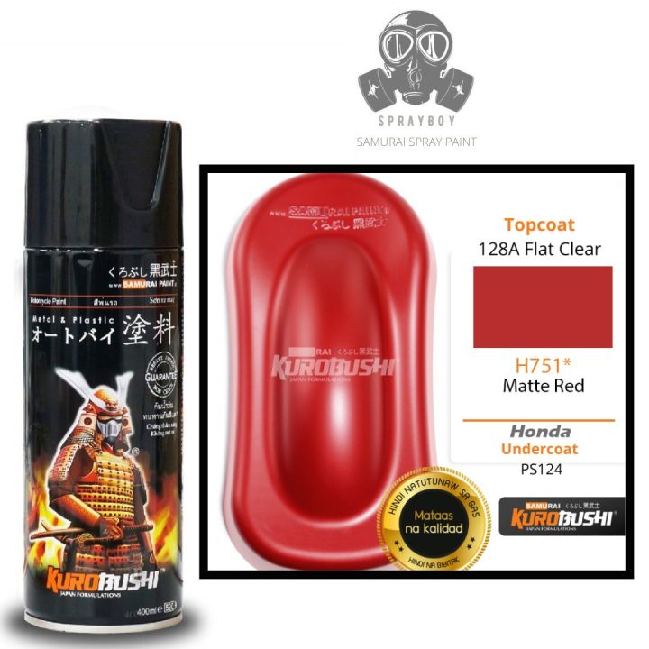 H751* MATTE RED SAMURAI SPRAY PAINT 400ML (Honda Color) | Lazada PH