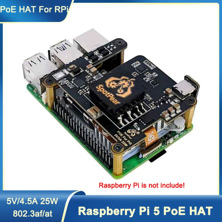 Raspberry Pi 5 PoE hat với PD kích hoạt kích hoạt Loại C điện trên ...
