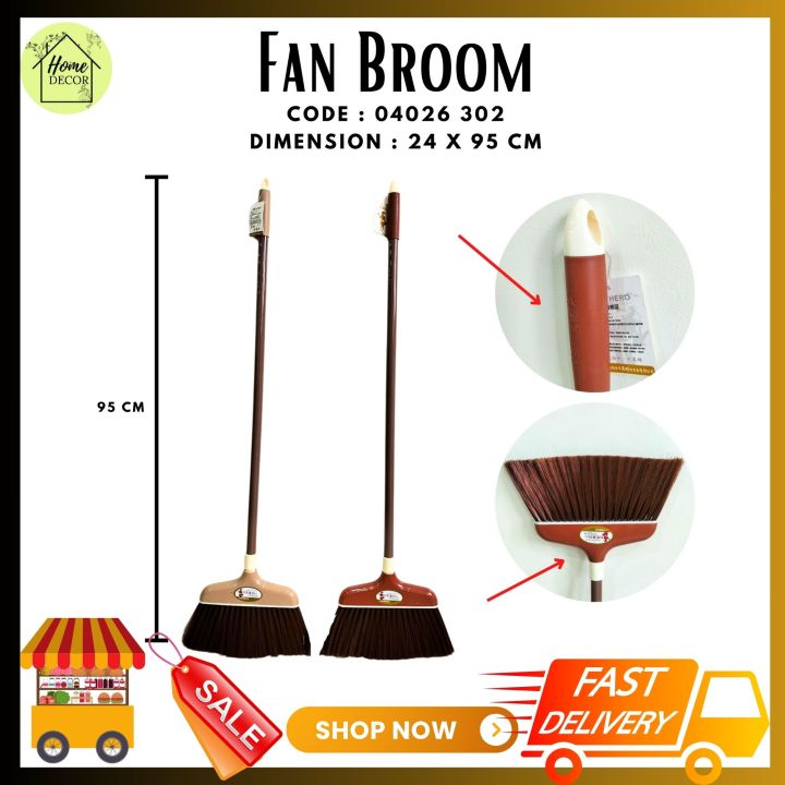 04026 302 FAN BROOM / BROOM WITH HANDLE / PLASTIC BROOM | Lazada PH