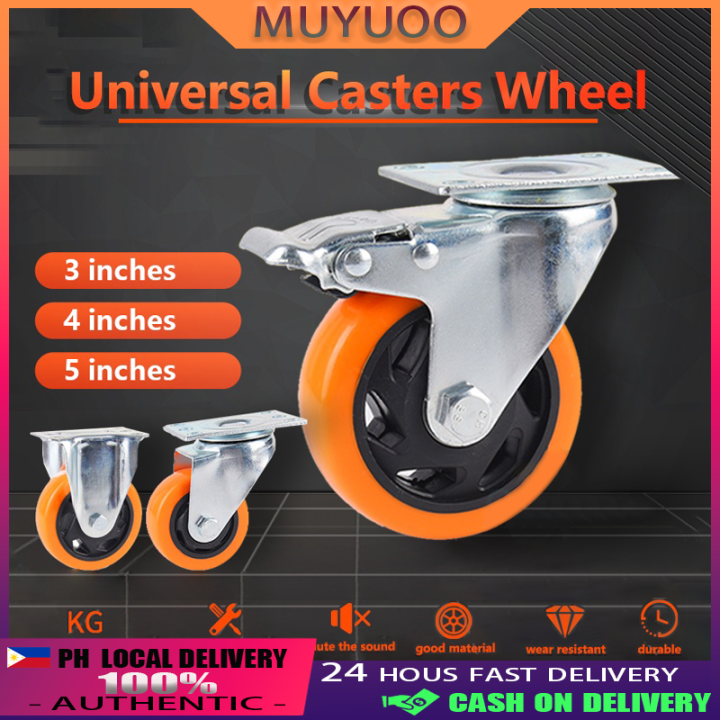 (1PC)Caster wheel heavy-duty trolley wheel set swivel fixed lock caster set | Lazada PH