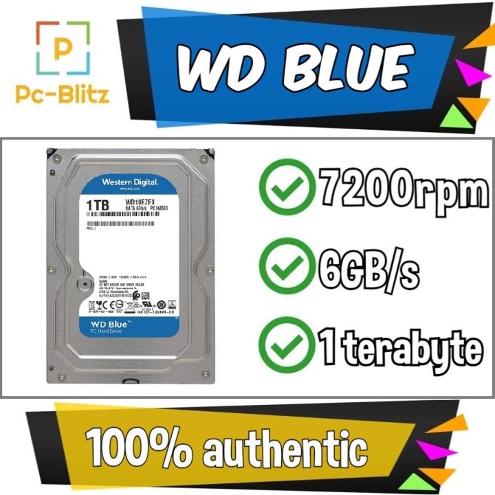 1TB WD Blue Hard Disk 3.5inch SATA FOR DESKTOP PC used good as new ...
