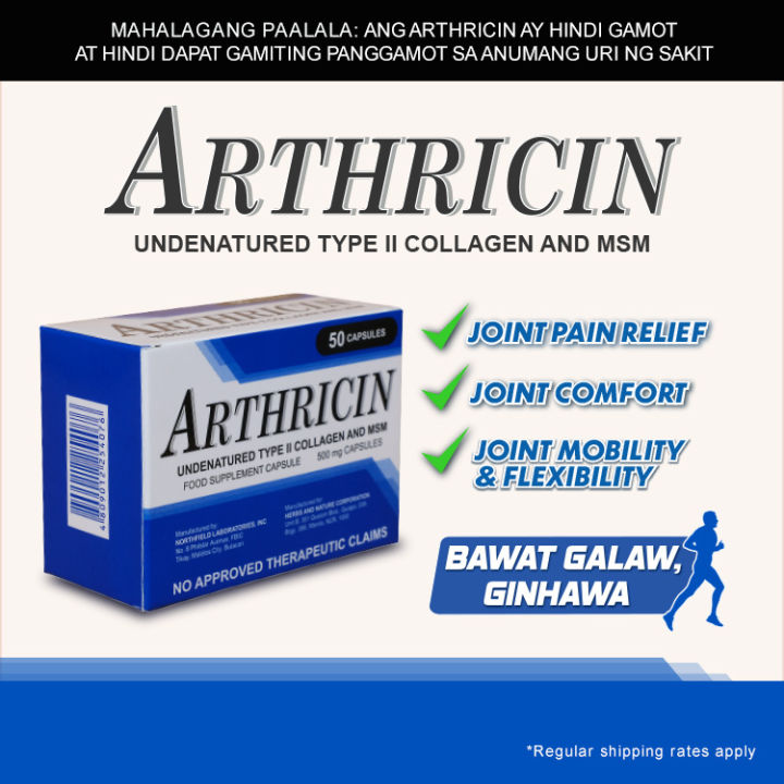 Arthricin Undenatured Type II Collagen and MSM | Lazada
