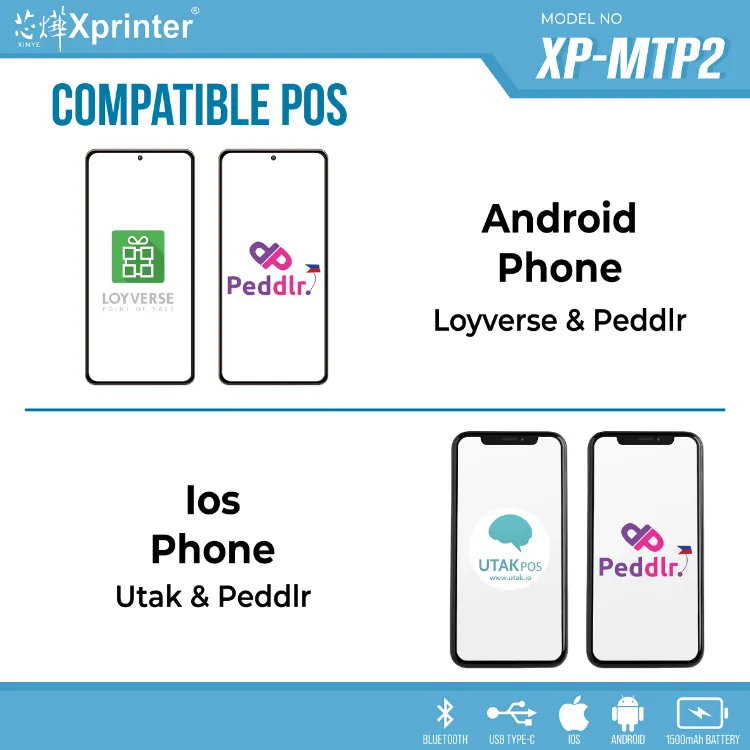 Xprinter XP-MTP2 Portable BLUETOOTH + USB Thermal Printer Handheld 58mm ... Xprinter XP-MTP2 Portable BLUETOOTH + USB Thermal Printer Handheld 58mm ...