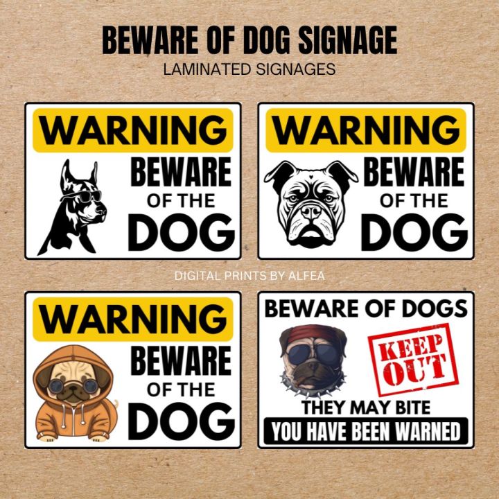 BEWARE OF DOG SIGN | Beware of dog signage | laminated signage | Lazada PH