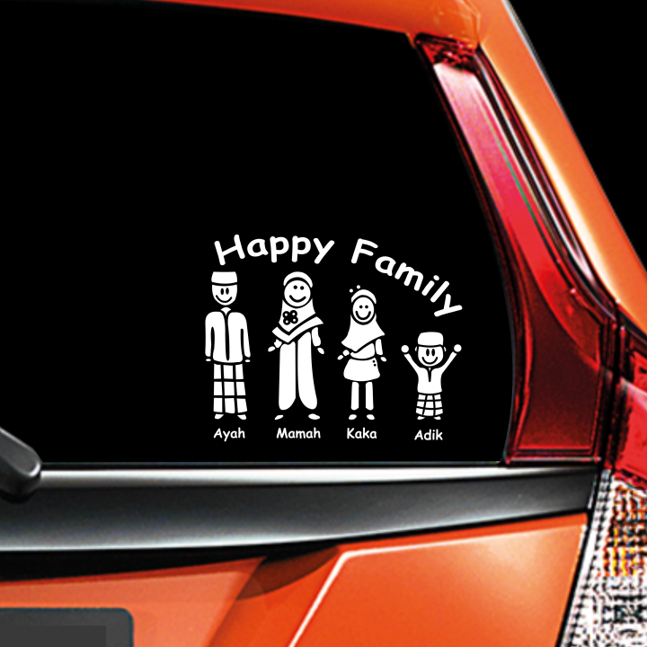 Stiker Mobil Happy Family Cutting Sticker Keren Stiker Kaca Stiker ...