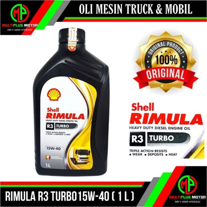 Oli mesin DIESEL Shell RIMULA R3 TURBO 15W-40 (1L) ORIGINAL 100% ...