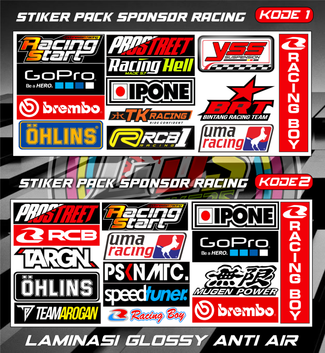 STICKER PACK SPONSOR RACING STIKER PACK MOTOR TERLARIS TERBARU GROSIR ...