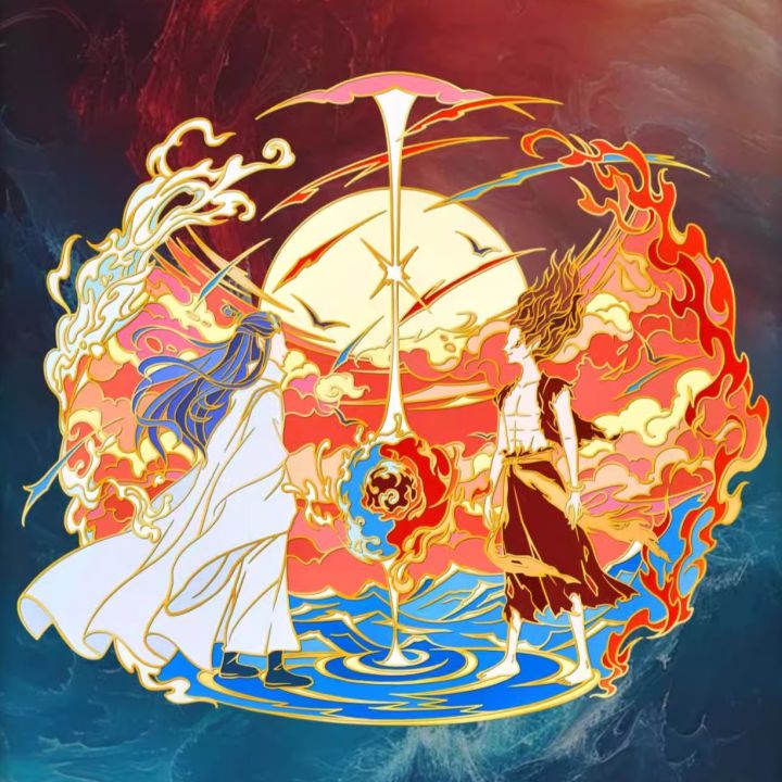 Nezha 2 movie peripheral Nezha Ao Bing lotus root cake metal badge high ...