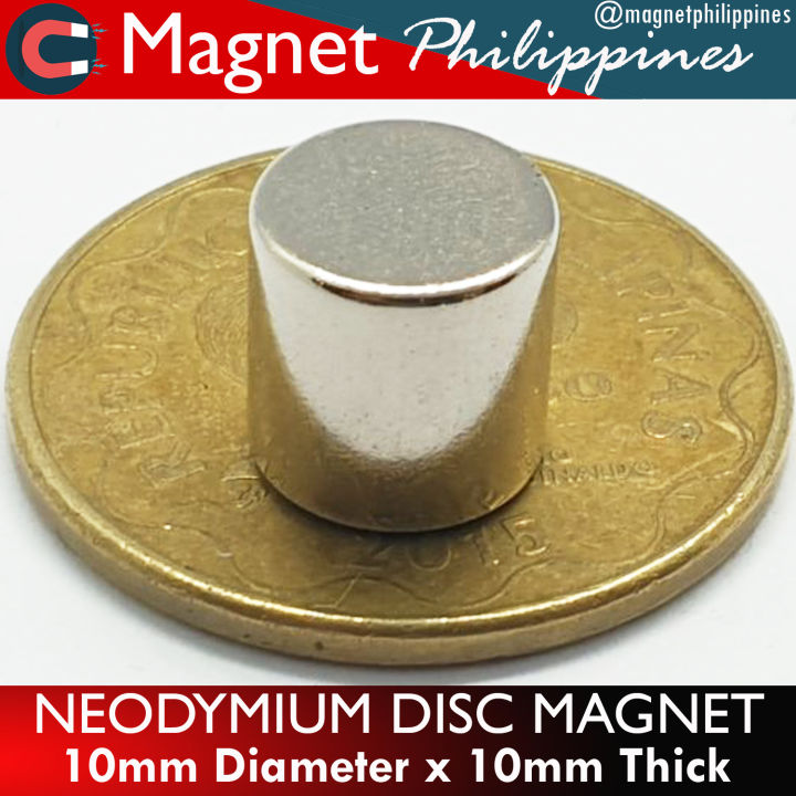 N52 Neodymium Magnet 10mm Diameter x 10mm Thick Super Strong Rare Earth ...