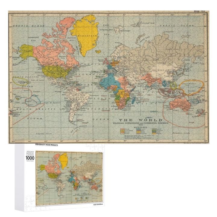 World Map 1000 Pieces Adults Large Puzzle Game Wooden Growup Jigsaw ...