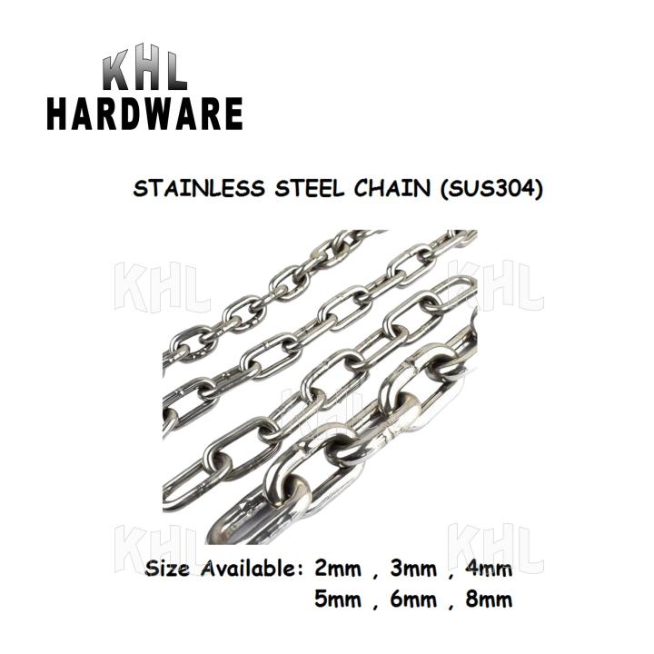 [KHL] Stainless Steel (AISI 304) Chain / Chain Link / Rantai - 2mm, 3mm ...
