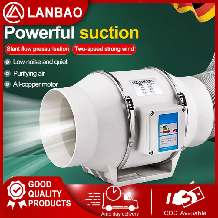 Inverter Duct Fan Exhaust Fan 4"/ 5"/ 6"/ 8" Inch Strong Exhaust ...