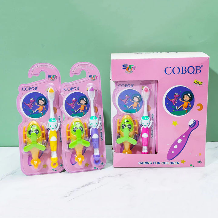 Children's Toothbrush Carton Soft Bristle Toothbrush With Toys | Lazada PH