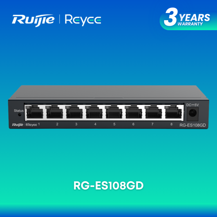 Ruijie RG-ES108GD 8-Port Gigabit Unmanaged Non-PoE Network Switch itw ...