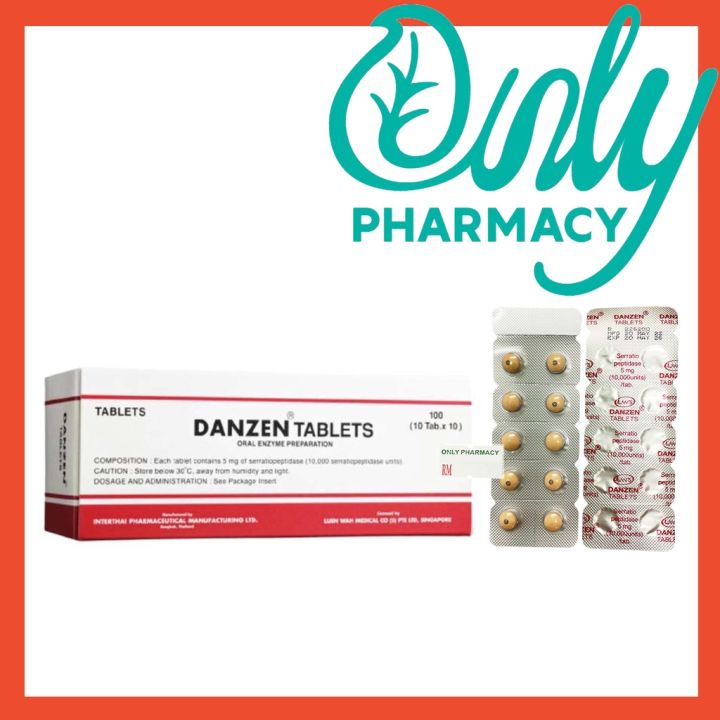 Danzen Tablet SERRATIOPEPTIDASE 10 strips/box 100 tablets Danzen Tablet ...