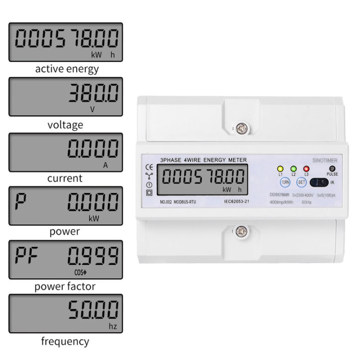 【Hot ticket】 Electric 3 Phase 4wire Rs485 Modbus Rtu 380v 100a Din Kwh ...