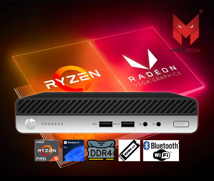 HP Mid-Gaming Mini PC Ryzen 5 Radeon Vega 11 Graphics 16GB RAM 256GB ...