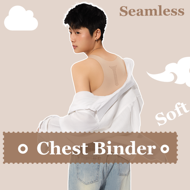 Seamless Chest Binder Front Zipper Chest Binder Soft Sprorts Traceless ...