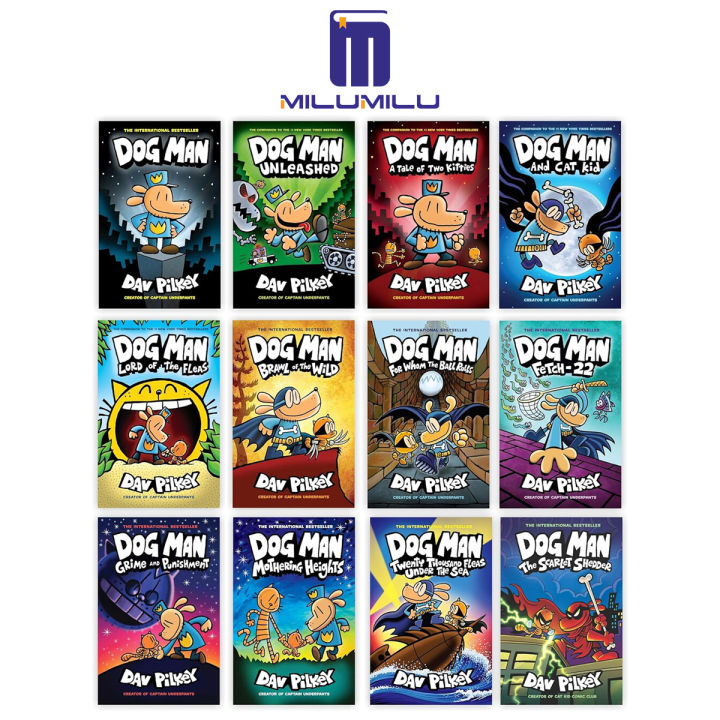 Dog Man 1-13 The Scarlet Shedder หนังสือปกแข็งโดยหนังสือภาษาอังกฤษ ...