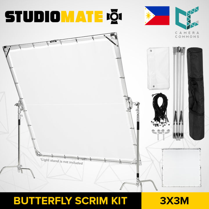 STUDIOMATE SM50 3x3m Butterfly Scrim Kit with Cloth for Studio ...