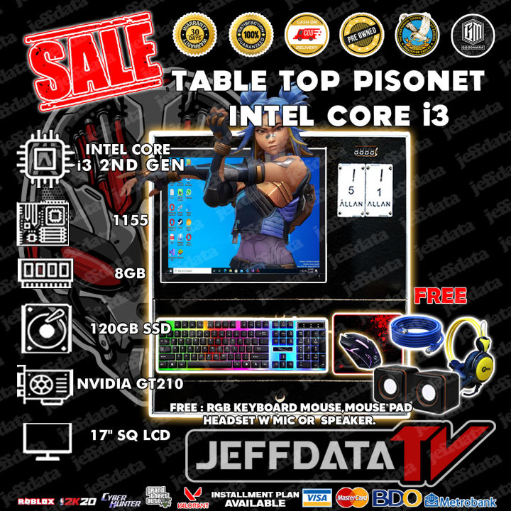 TABLE TOP PISONET PACKAGE PISO LIMA COINSLOT INTEL CORE i3 2ND GEN 8GB ...