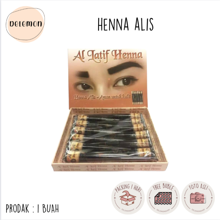 Henna Alis Coklat / Al Latif Henna / Hena Eyebrow Cone | Lazada Indonesia