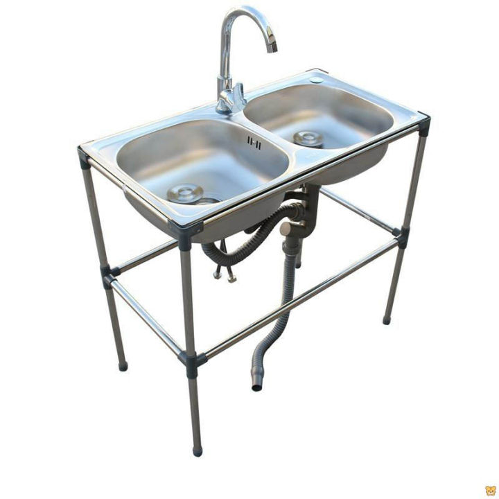 Temporary bucket with bracket mobile sink kitchen stainless steel sink ...