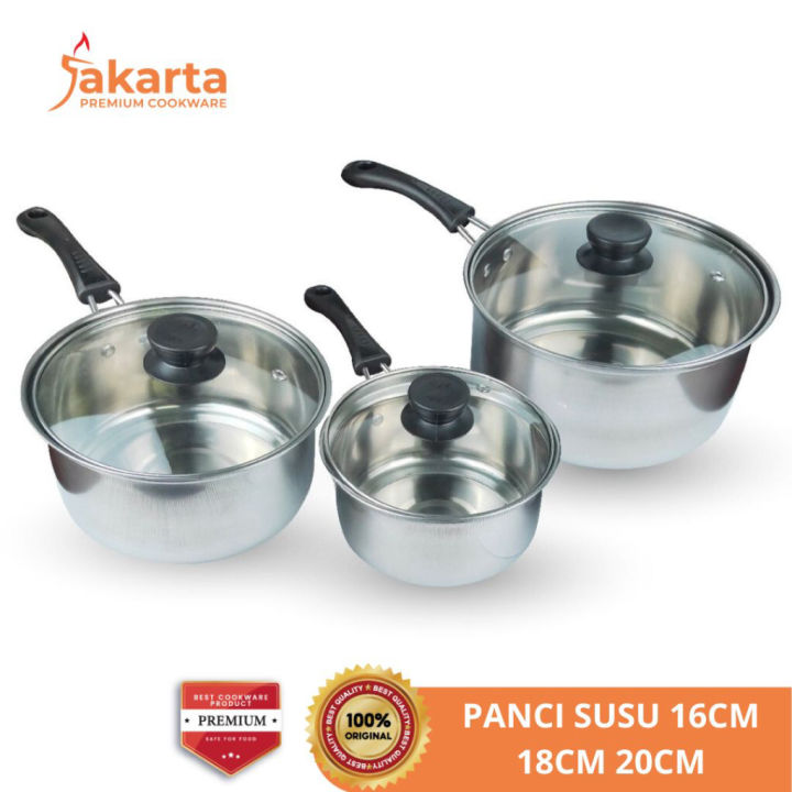 JPC - 1 Set 6 Pcs Panci Susu Stainless Steel Milk Pot Soup Pot Panci ...