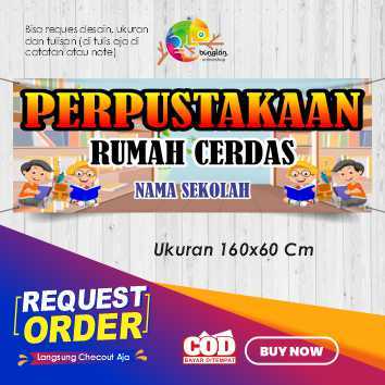 Spanduk Banner 160x60 Perpustakaan Custom Desain | Lazada Indonesia