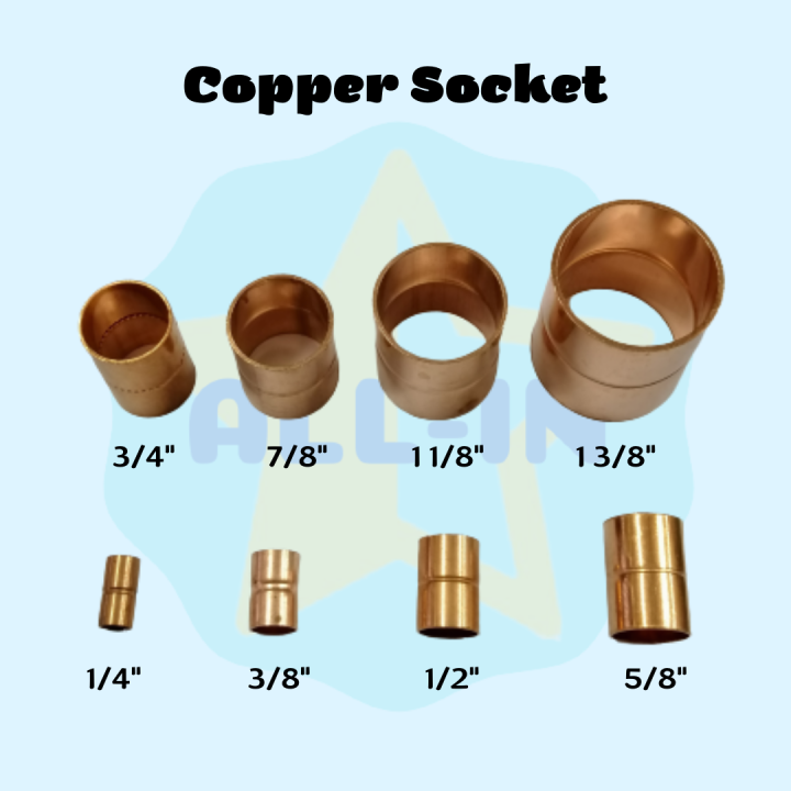 Copper Socket / Coupling 1/4" to 1 3/8" Copper Socket | Lazada