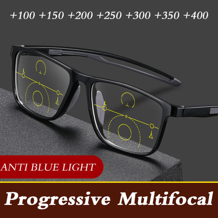3 in 1 Progressive Multifocal Reading Glasses for Men Far and Near Anti ...
