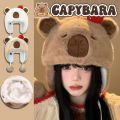 【BHQ TOYS】COD capybara หมวกถักไหมพรม ทำให้หมวกอุ่น ปกป้องหูใบหน้า | Lazada.co.th