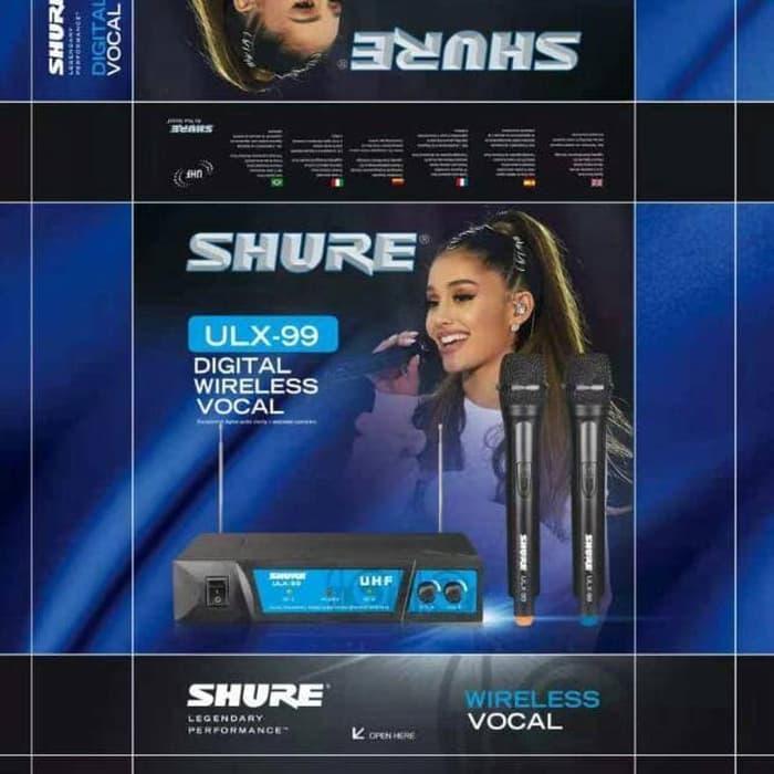 Shure Microphone Mic wireles Double UHF ULX - 99 suara mantap | Lazada ...