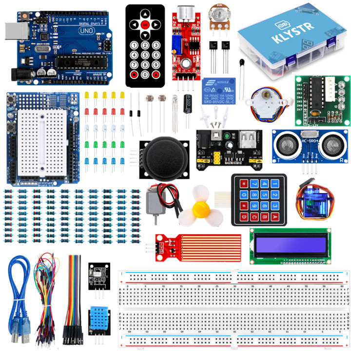 Klystr Uno R3 Project Super Starter Kit For Arduino Uno R3 With Tutorial Compatible With Arduino