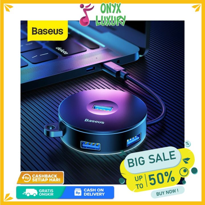 BASEUS USB Hub 3.0 2.0 with Micro USB Laptop Adaptor 4 Port 5Gbps Data ...