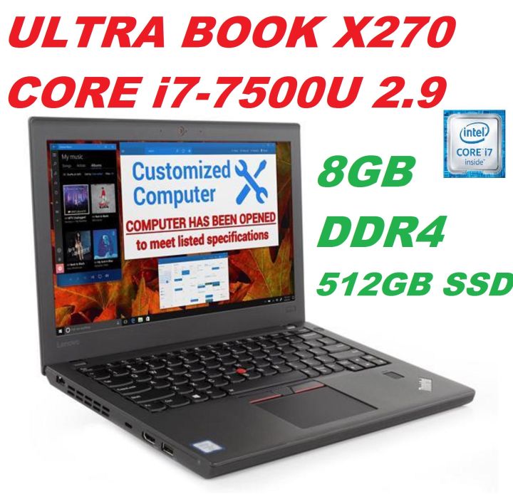 LENOVO THINKPAD X270 [ INTEL CORE i7-7500U 7TH GEN/8GB DDR4 RAM/512GB ...