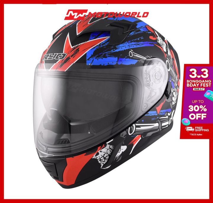 RYO Motorcycle Full Face Helmet RF-3SV Gangster Graphics | Lazada PH