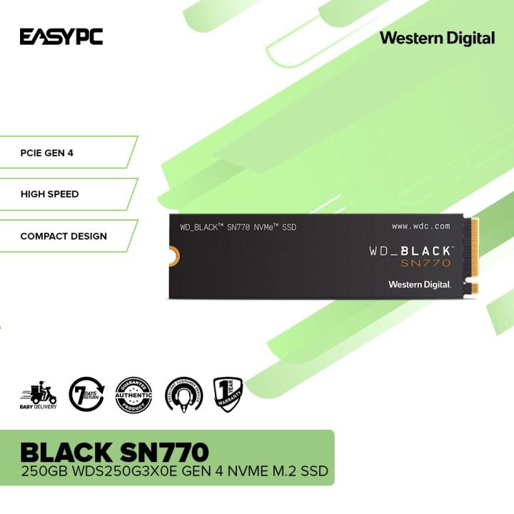 COD EasyPC | Western Digital Black SN770 250GB, 500GB and 1TB, PCIE Gen ...