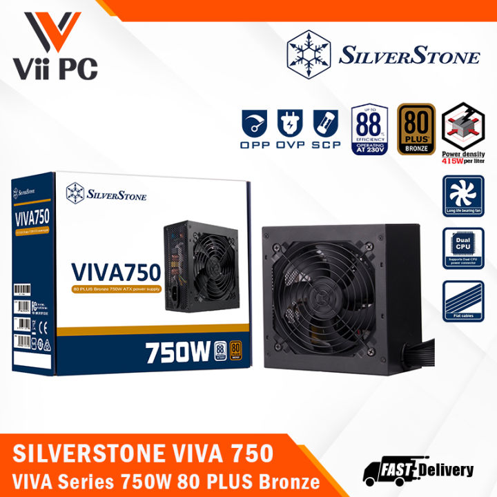 SilverStone VIVA 750 VIVA Series 750W 80 PLUS Bronze ATX Power Supply ...