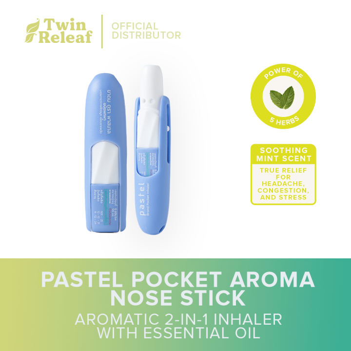 Twin Releaf 2-in-1 Pastel Pocket Inhaler [Menthol Vapors, Relieves ...