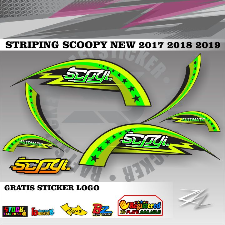STICKER STRIPING HONDA SCOOPY NEW 2017 2018 2019 VARIASI RS COD ...