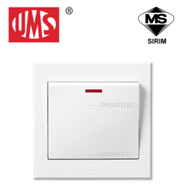 UMS 9 SERIES 9120N 20A NEON 1G 1W WATER HEATER SWITCH / AIR COND SWITCH ...
