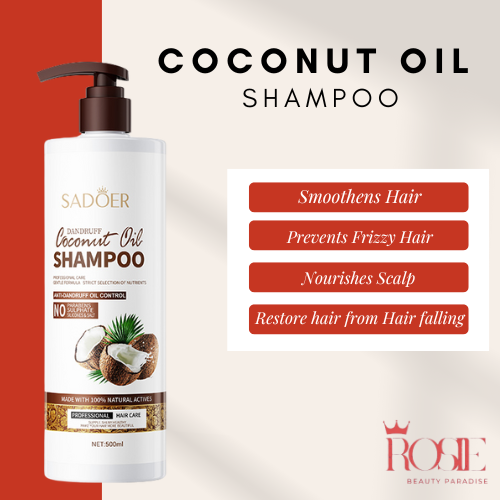 500ML Anti Dandruff Shampoo Coconut Oil Shampoo for Scalp Itching Oil Control Hair Treatment ...
