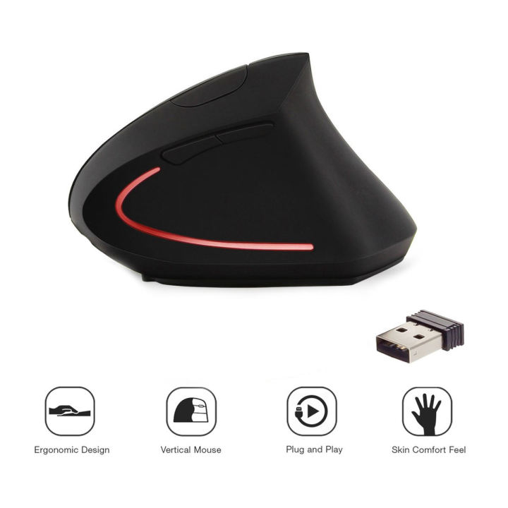 Rechargeable Wireless Mouse Ergonomic Vertical Gaming Mouse Gamer USB ...