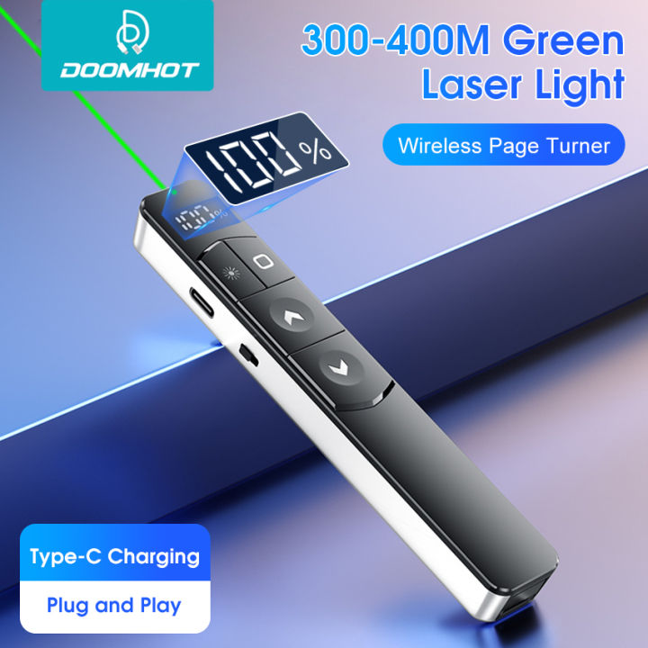DoomHot USB รีโมทคอนโทรลพอยเตอร์เลเซอร์พรีเซนเตอร์ไร้สายตัวชี้เลเซอร์สี ...