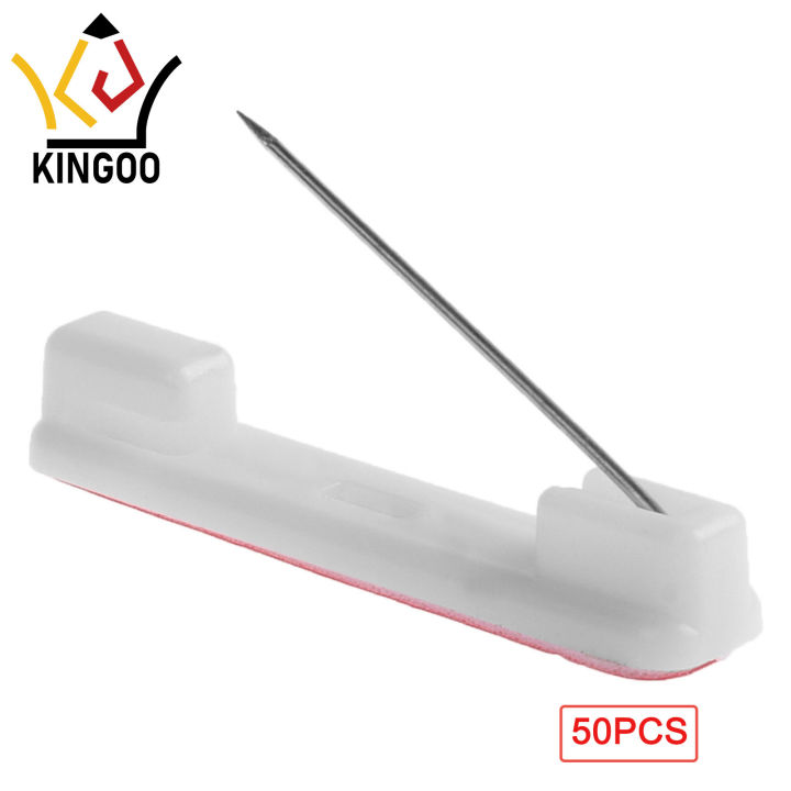 Kingoo - 50 Pcs Self-adhesive Bar Safety Pins for ID Badge Crafting ...