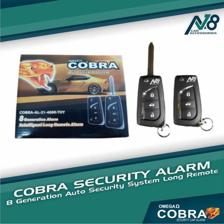 Cobra Car Alarm with Remote Flip Type with Toyota Logo (Complete with ...