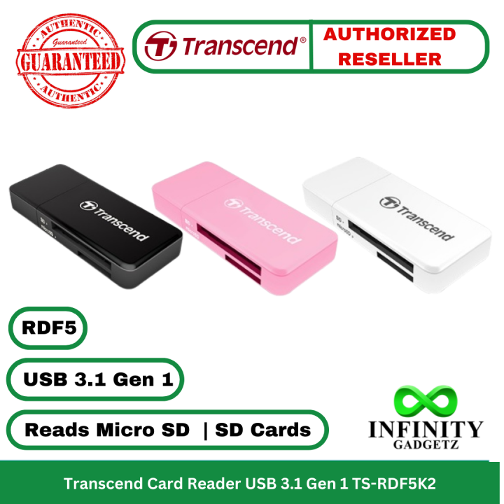 Transcend USB 3.1 Gen 1 High Speed Card Reader RDF5 | Lazada PH