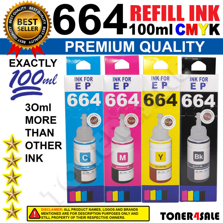 100ml refill ink Epson 664 T664 compatible for epson L120 L121 L210 L220 L300 L310 L360 L565 ...