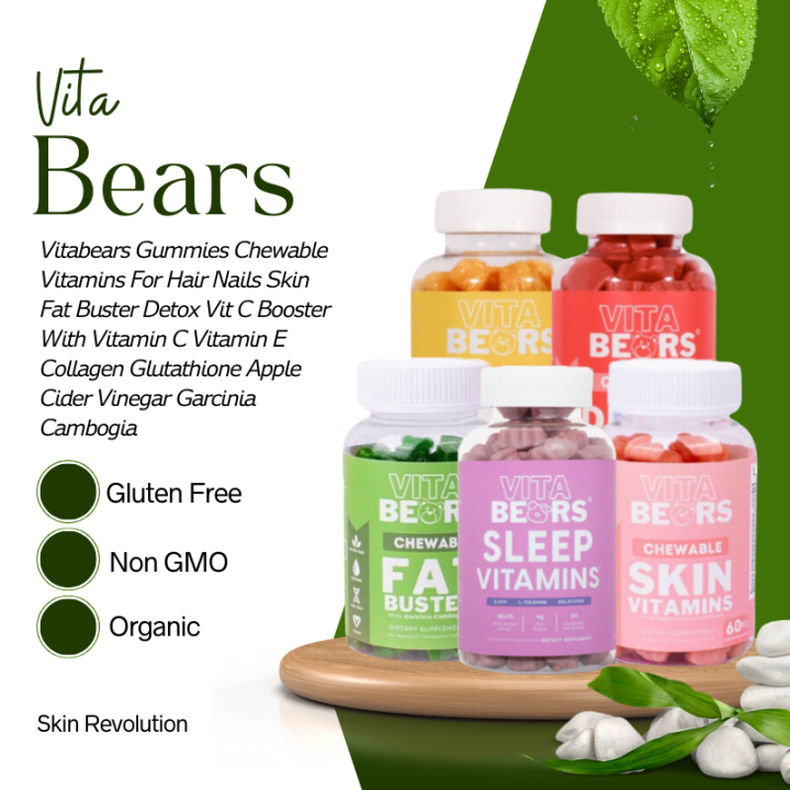 Vitabears Gummies Detox Hair Vitamins Collagen Glutathione | Lazada PH
